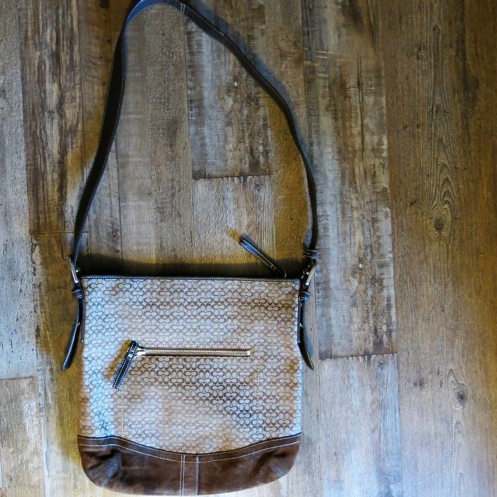 Coach F10943 Crossbody Duffle Signature Bag Leather S… - Gem